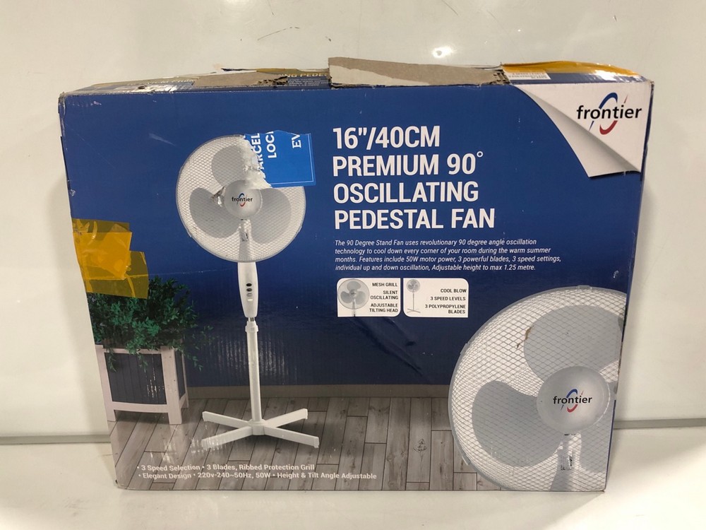 John Pye Auctions - PREMIUM QUALITY 16" PEDESTAL STAND FAN IN WHITE TO ...