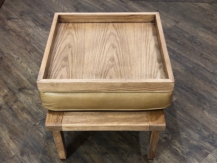 John Pye Auctions - WILTON RELAX SMALL SQUARE STOOL/SIDE TABLE IN GREY ...