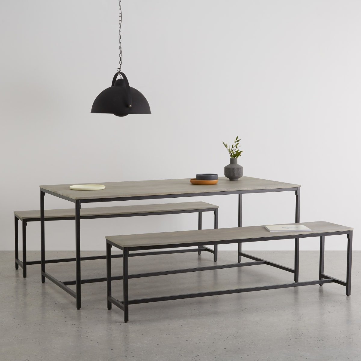 John Pye Auctions - Made.com Lomond Dining Table and Bench Set, Grey ...