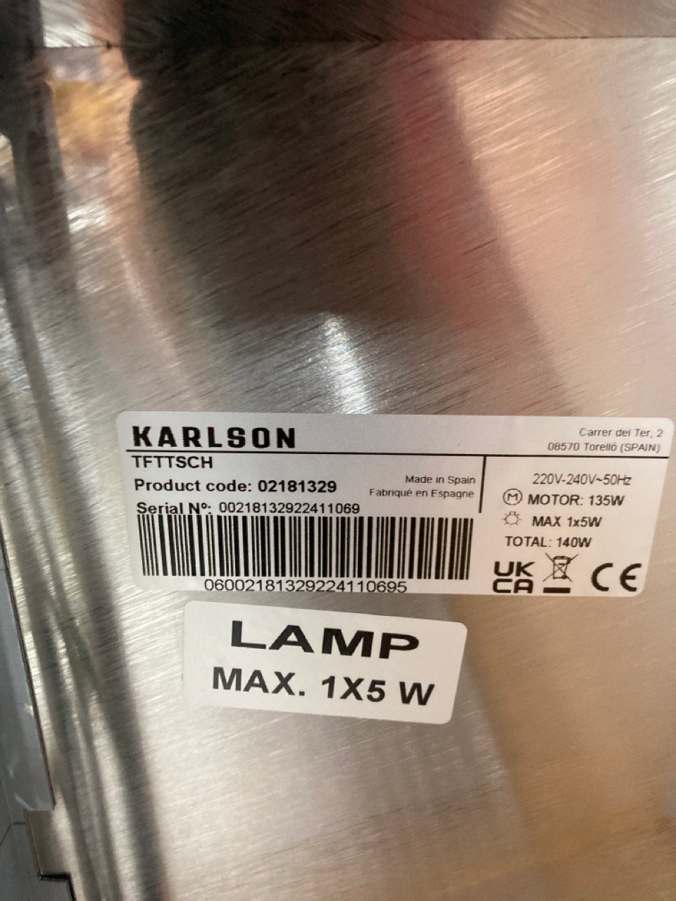 John Pye Auctions - KARLSON COOKER HOOD MODEL: TFTTSCH