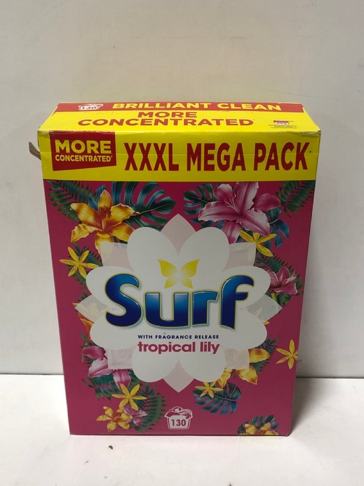 John Pye Auctions - 3 X SURF WASHING POWDER TROPICAL LILY 130 WASHES ...
