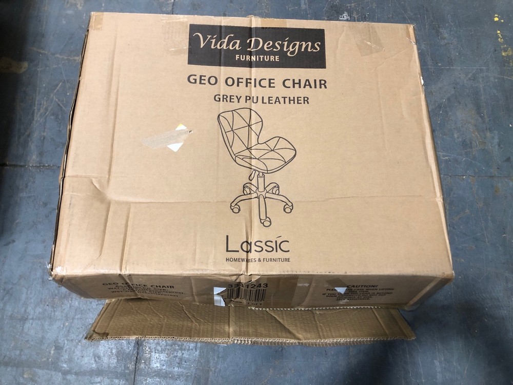 John Pye Auctions - VIDA DESIGNS GEO OFFICE CHAIR IN GREY PU LEATHER