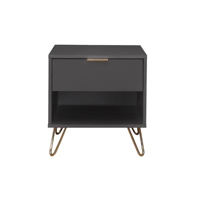John Pye Auctions - ARLO 1 DRAWER BEDSIDE TABLE IN CHARCOAL GREY