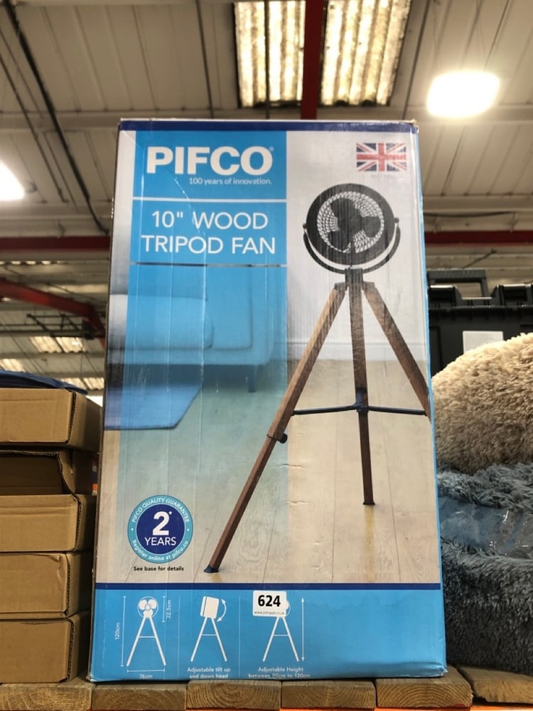 John Pye Auctions - PIFCO 10'' WOOD TRIPOD FAN (ROW 4)