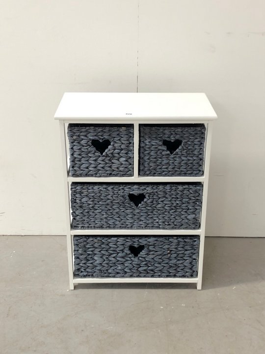 John Pye Auctions Wooden Frame 4 Drawer Small Storage Unit In White