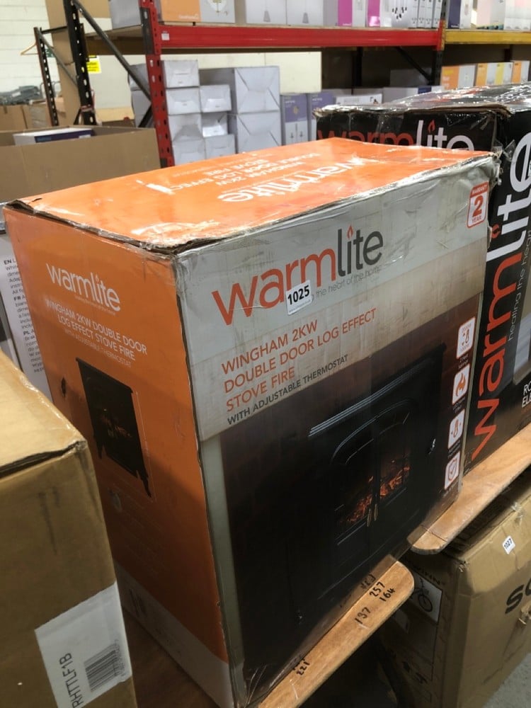 John Pye Auctions - WARMLITE WINGHAM 2KW DOUBLE DOOR LOG EFFECT STOVE ...