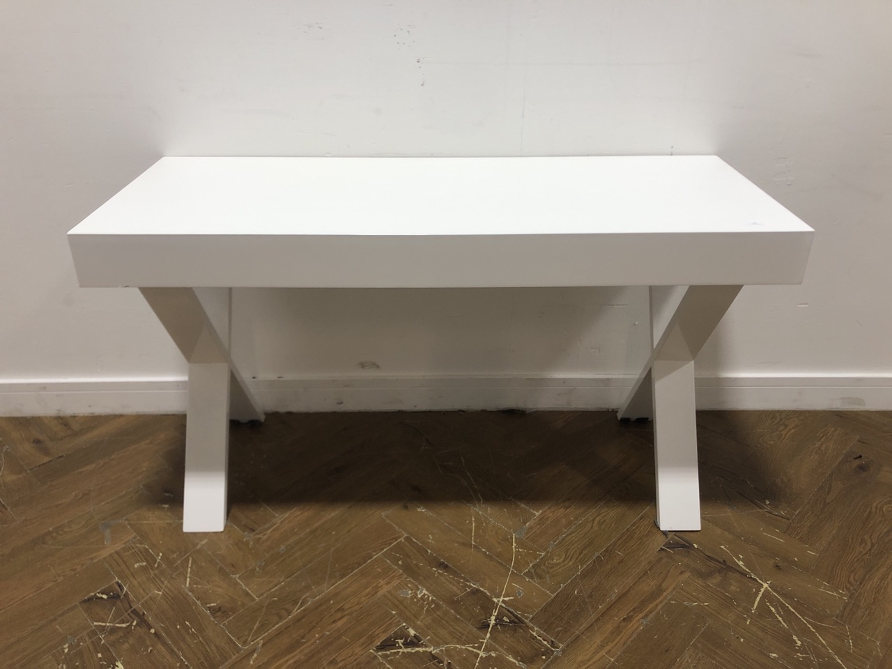John Pye Auctions - CONSOLE TABLE IN WHITE WITH SINGLE FRONT DRAWER ...