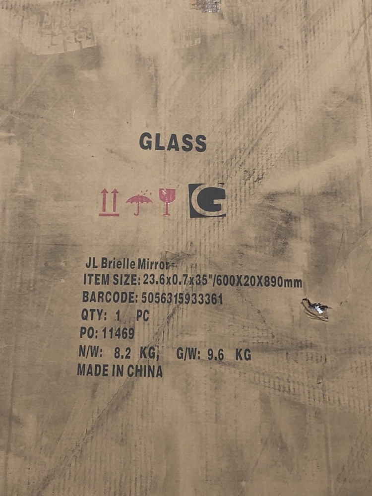 John Pye Auctions - JL BRIELLE MIRROR 600X20X890MM (BLOCK A ...