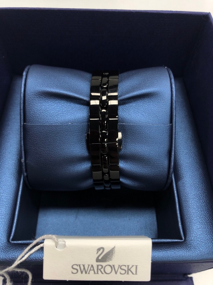 John Pye Auctions - SWAROVSKI WATCH BLACK COLOUR WITH GLITTER WOMAN ...