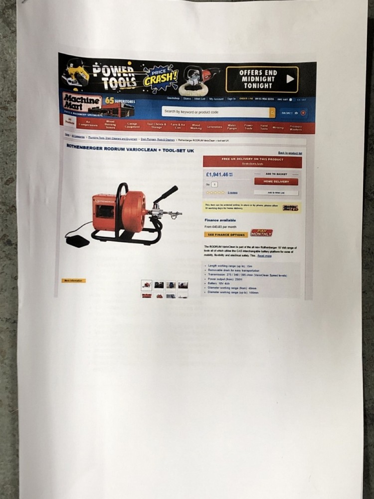 John Pye Auctions - ROTHENBERGER R600 VARIOCLEAN RRP - £2000 (BLOCK B ...