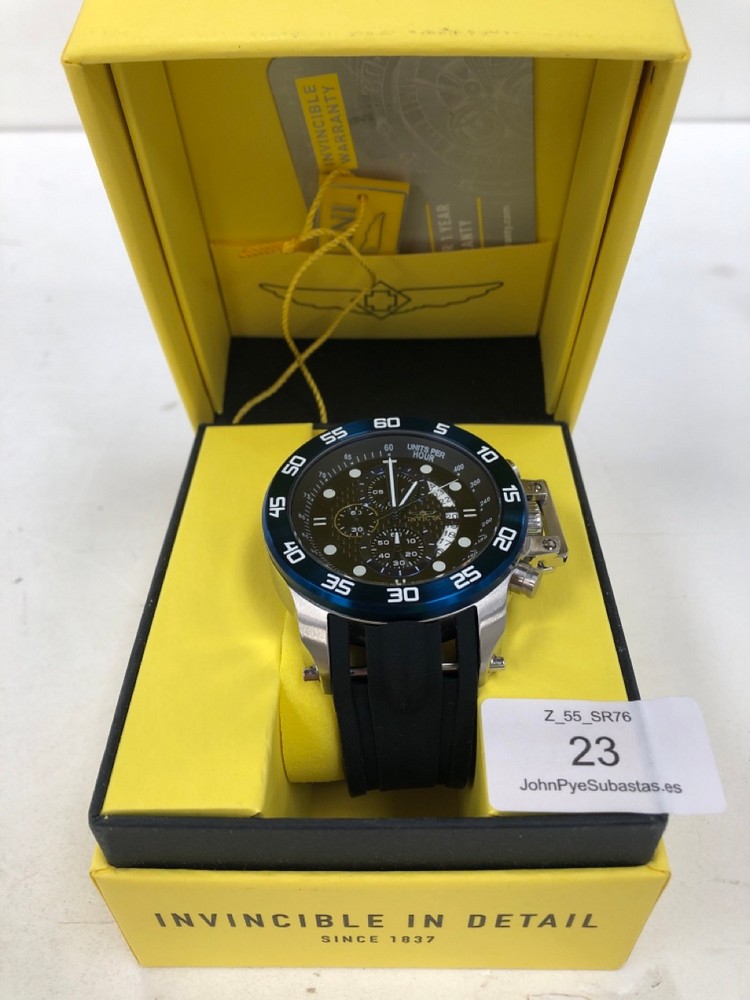 John Pye Auctions - INVICTA MEN'S WATCH 100M WATER RESISTANT BLACK BLUE ...