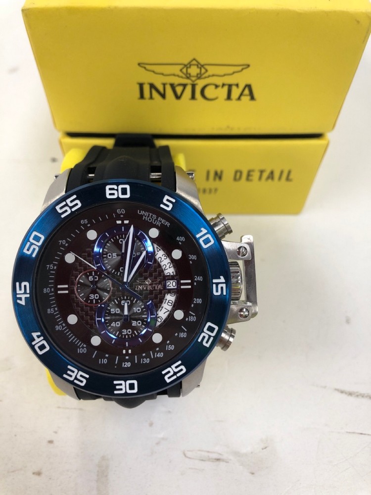 John Pye Auctions - INVICTA MEN'S WATCH 100M WATER RESISTANT BLACK BLUE ...