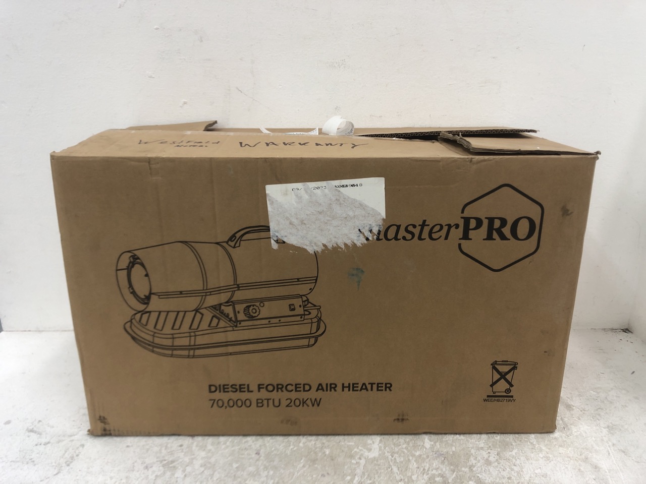 John Pye Auctions - MASTER PRO DIESEL FORCED AIR HEATER 70,000 BTU RRP-£264