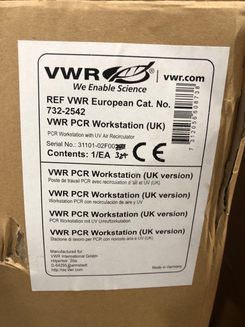 John Pye Auctions - VWR PCR WORKSTATION WITH UV AIR RECIRCULATION ...