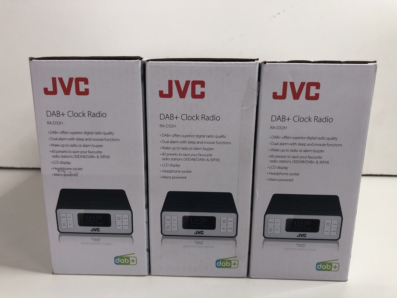 John Pye Auctions - 3 X JVC DAB+ CLOCK RADIOS
