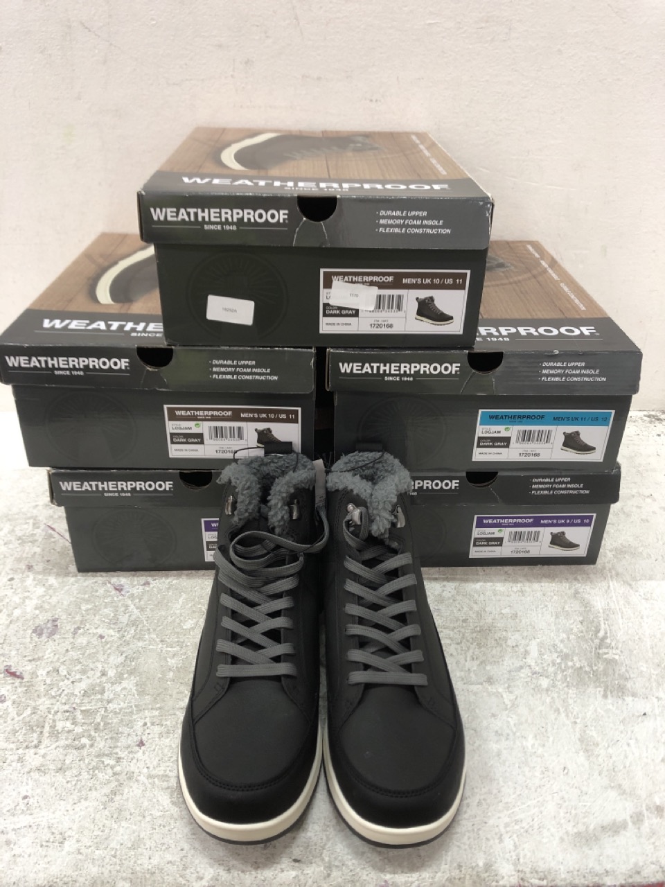 John Pye Auctions - 5 X WEATHERPROOF DARK GREY LOGJAM BOOTS IN SIZES UK ...