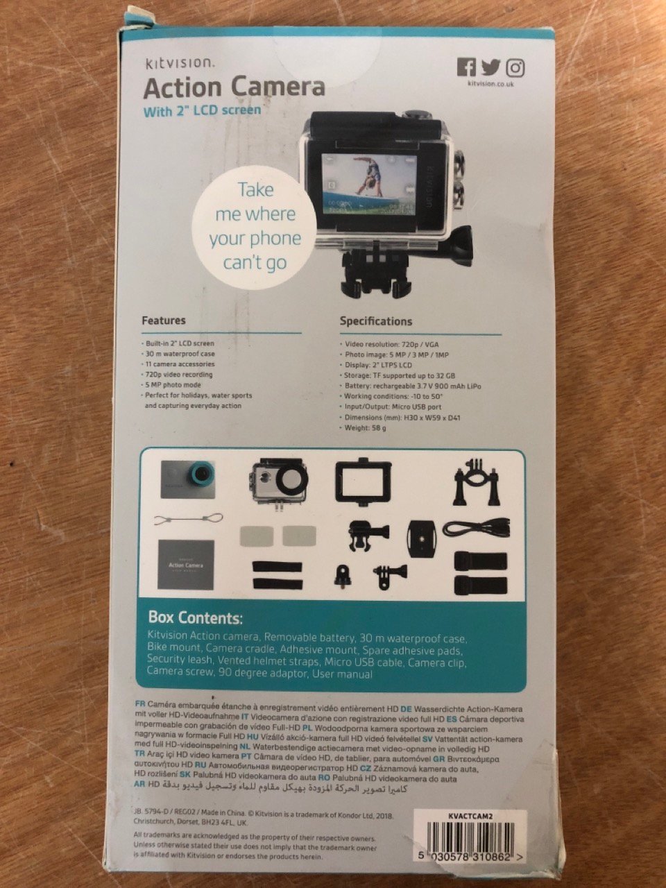 John Pye Auctions - KITVISION ACTION CAMERA