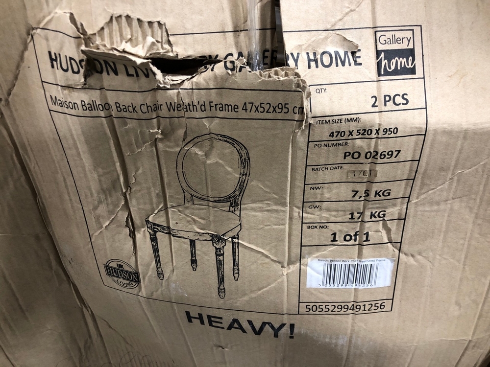 John Pye Auctions - HUDSON LIVING MAISON BALLOON BACK CHAIR WEATHERED ...
