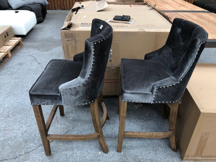 John Pye Auctions - 2 X CUBA GREY BAR STOOLS WITH WOODEN LEGS: LOCATION ...