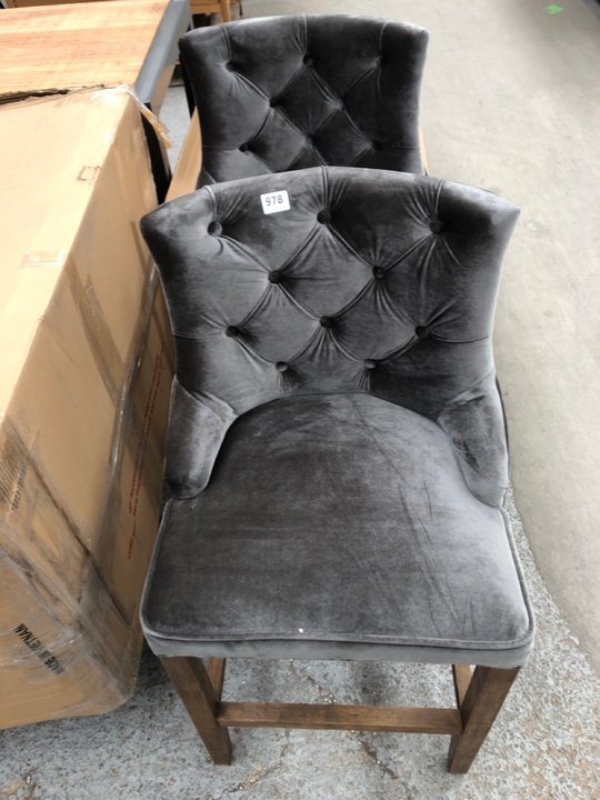 John Pye Auctions - 2 X CUBA GREY BAR STOOLS WITH WOODEN LEGS: LOCATION ...