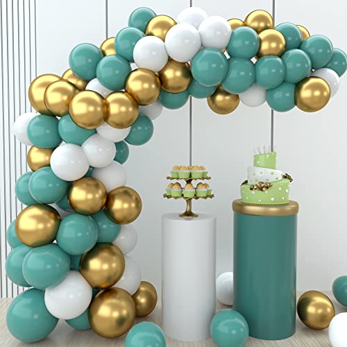 John Pye Auctions - 33 X PEA GREEN BALLOON ARCH KIT, 112PCS GREEN GOLD ...