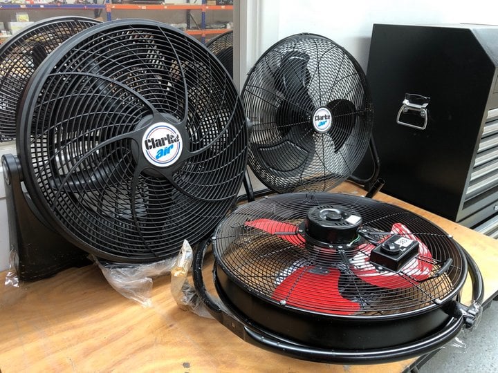 John Pye Auctions - 3 X CLARKE AIR BLACK INDUSTRIAL FANS: LOCATION - A1
