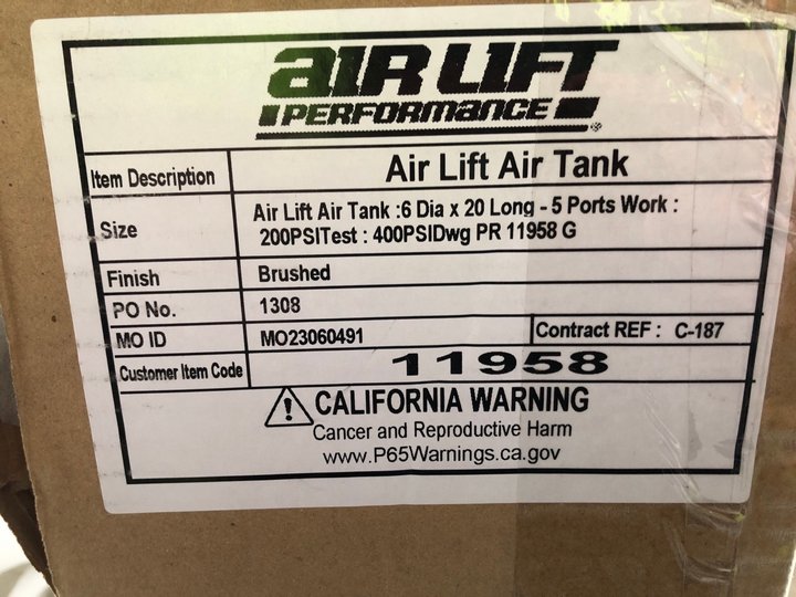 John Pye Auctions - SET OF 3 AIR LIFT AIR TANKS RRP - £480: LOCATION - A16