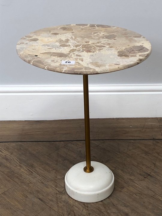 John Pye Auctions - FLEET SIDE TABLE IN NATURAL MARBLE & BRASS RRP - £ ...
