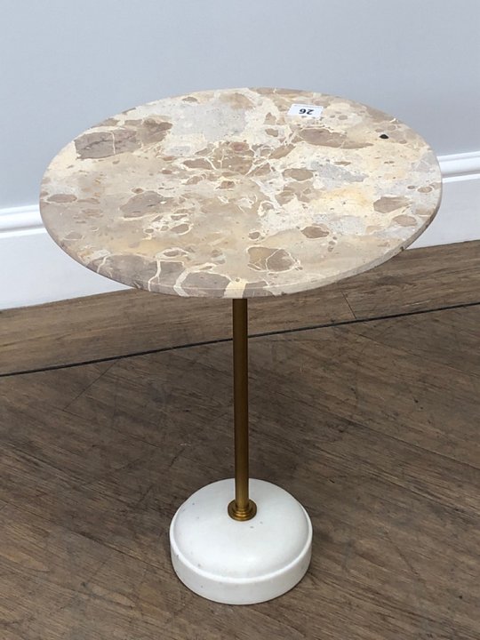 John Pye Auctions - FLEET SIDE TABLE IN NATURAL MARBLE & BRASS RRP - £ ...