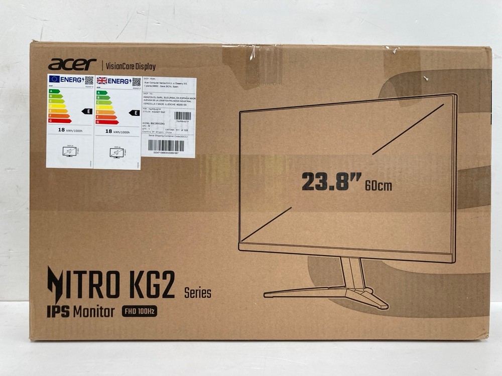 John Pye Auctions - MONITOR ACER NITRO KG2 SERIES IPS FHD 100HZ BLACK ...