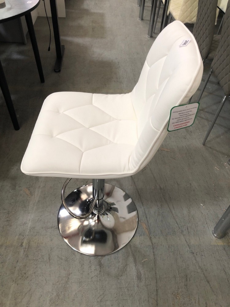John Pye Auctions - CARLOW PU BAR STOOL IN WHITE (COLLECTION OR ...