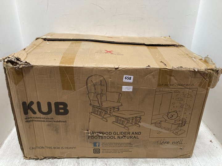 John Pye Auctions - KUB DIRECT HAYWOOD GLIDER & FOOT STOOL IN NATURAL ...