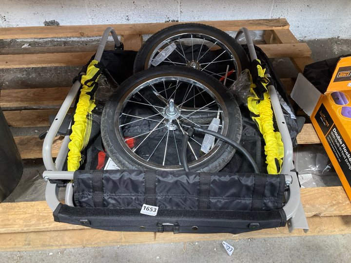 John Pye Auctions - DOUBLE REAR MOUNTED BIKE TRAILER IN BLACK W/ HIGH ...