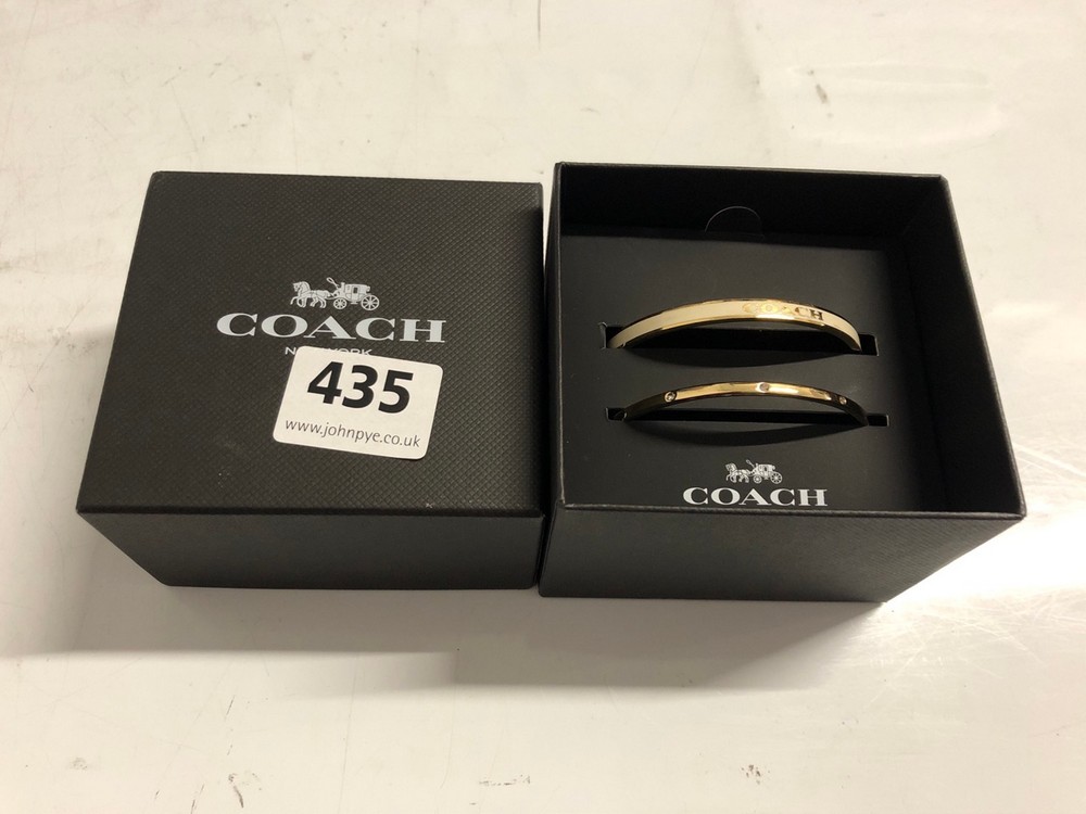 John Pye Auctions - COACH SIGNATURE DUO GOLD-TONE BANGLE BOXED SET ...