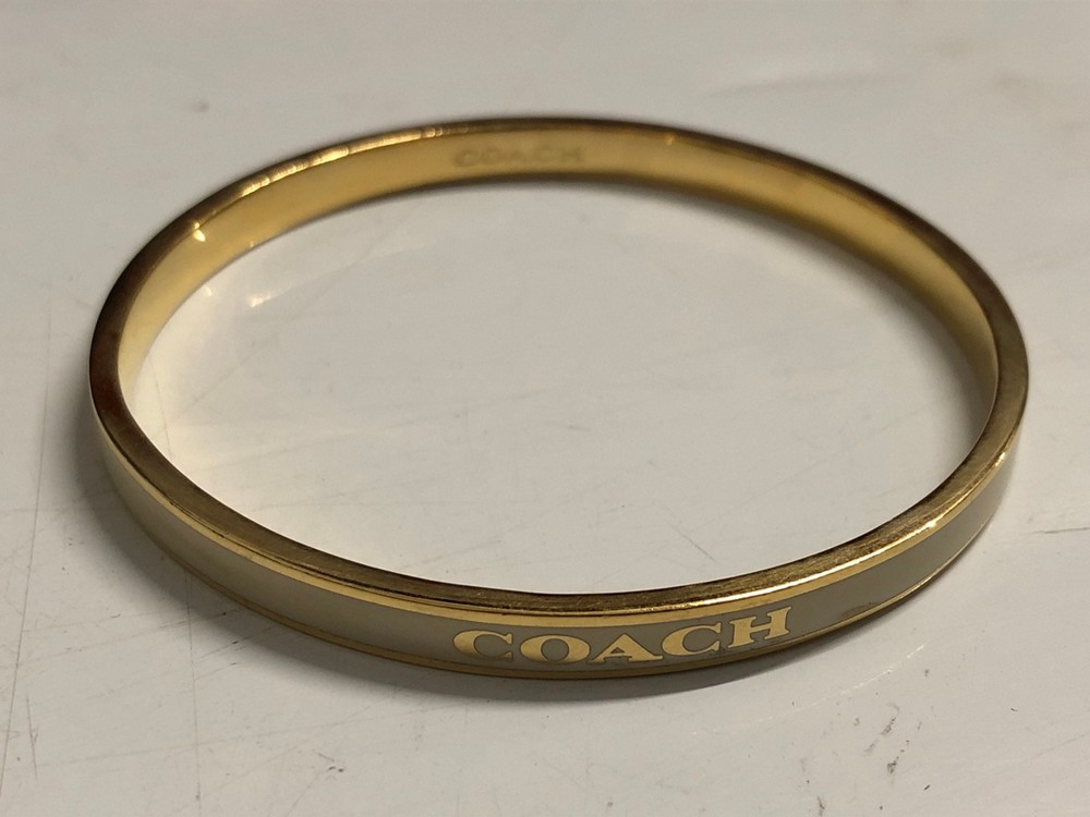John Pye Auctions - COACH SIGNATURE DUO GOLD-TONE BANGLE BOXED SET ...