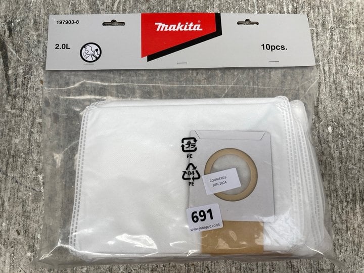 John Pye Auctions - 5 X PACKS OF MAKITA FILTER DUST BAGS - MODEL 197903 ...