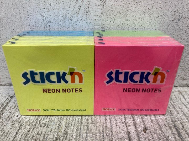 John Pye Auctions - QTY OF STICK'N NEON NOTES IN VARIOUS COLOURS TO ...