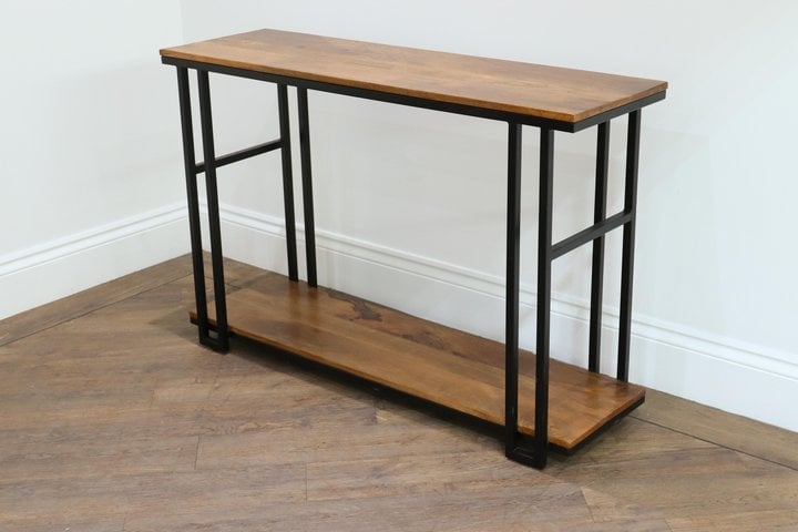John Pye Auctions - GENIEMODE 2 TIER OPEN SHELF STYLE CONSOLE TABLE IN ...
