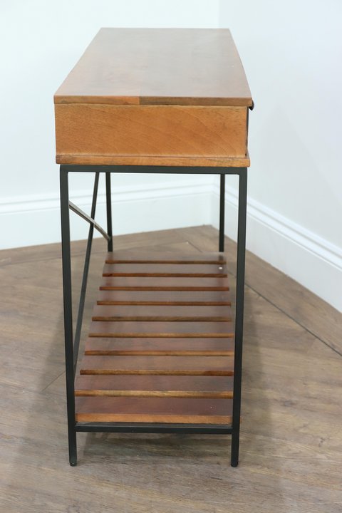 John Pye Auctions - GENIEMODE 2 DRAWER CONSOLE TABLE WITH SLATTED STYLE ...