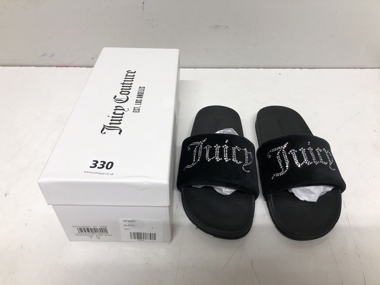 John Pye Auctions - JUICY COUTURE DONNA DIAMANTE SLIDERS SIZE:7