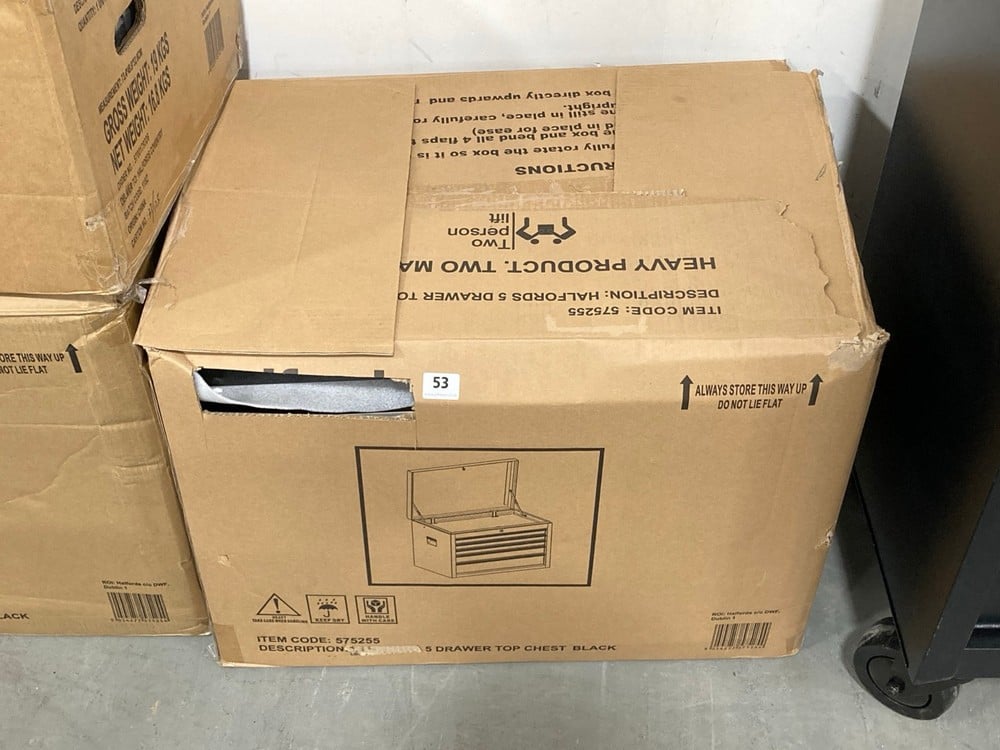 John Pye Auctions - 5 DRAWER TOP CHEST IN BLACK - ITEM CODE. 575255 ...