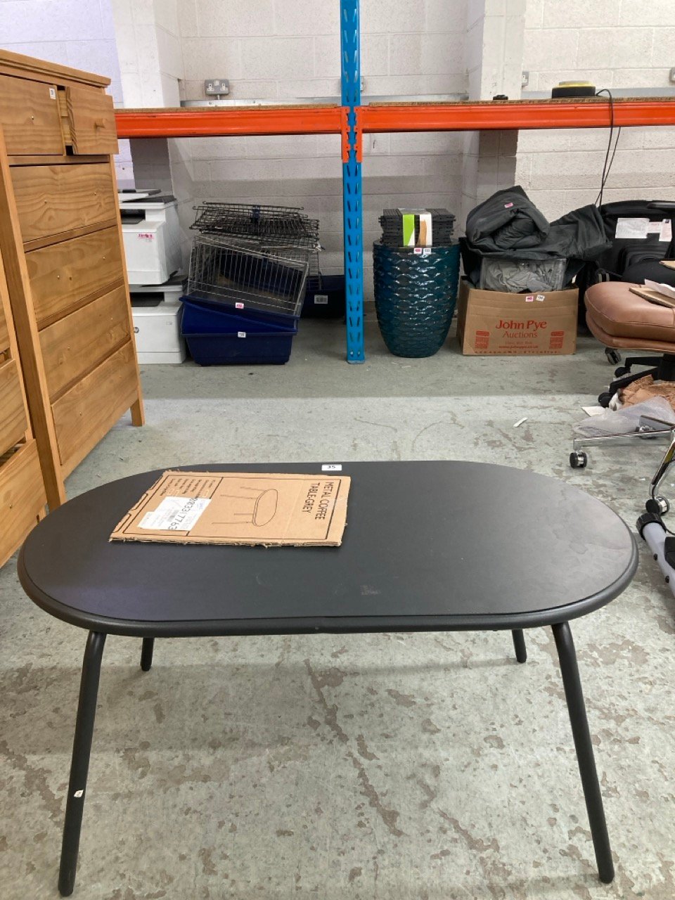 John Pye Auctions - JOHN LEWIS METAL GREY COFFEE TABLE £59.00