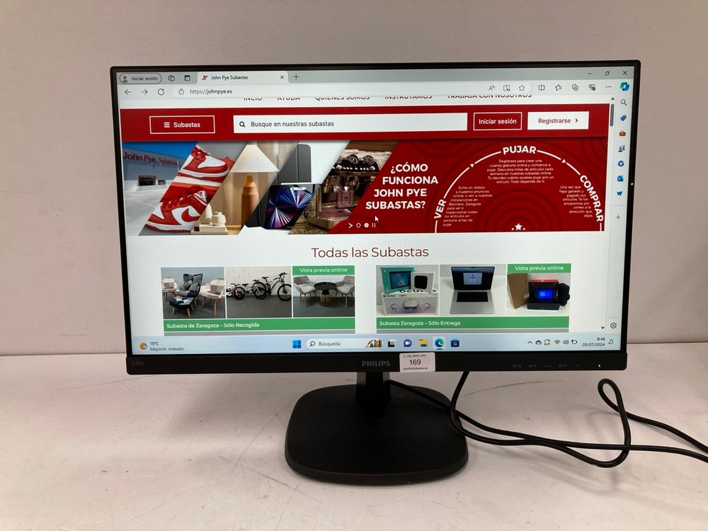 John Pye Auctions - PHILIPS MONITOR MODEL 243V7Q (WITHOUT BOX).