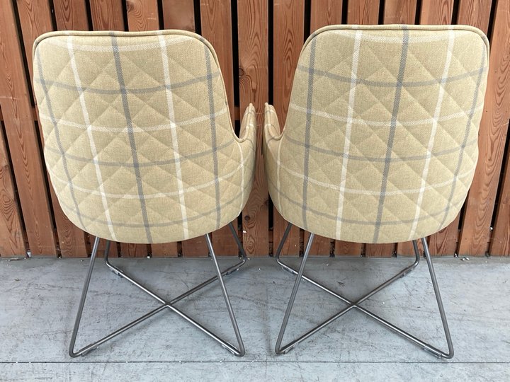 John Pye Auctions - PAIR OF UTAH DINING ARMCHAIRS IN NATURAL CHECK ...
