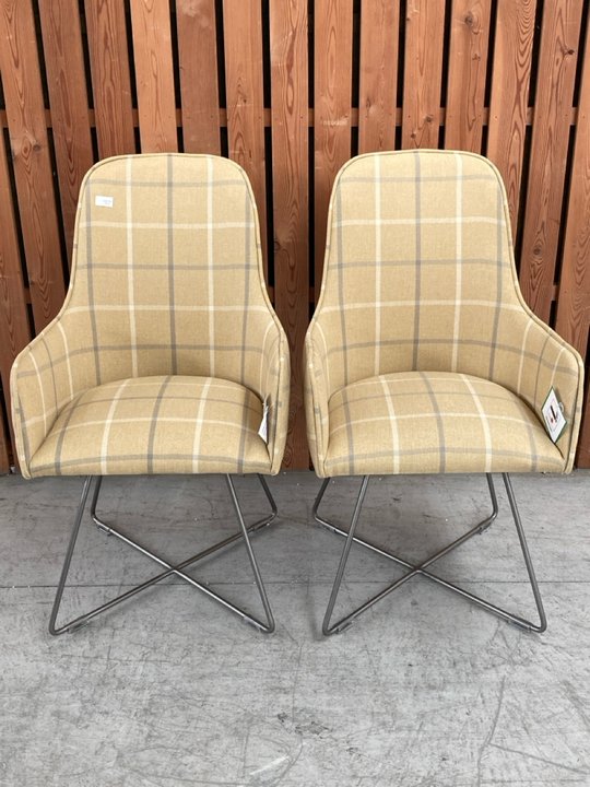 John Pye Auctions - PAIR OF UTAH DINING ARMCHAIRS IN NATURAL CHECK ...