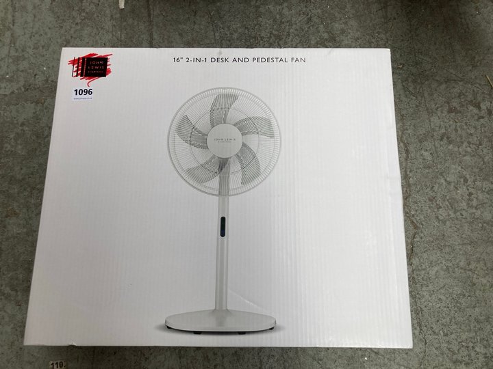 John Pye Auctions - JOHN LEWIS & PARTNERS 16" 2IN1 DESK & PEDESTAL FAN ...