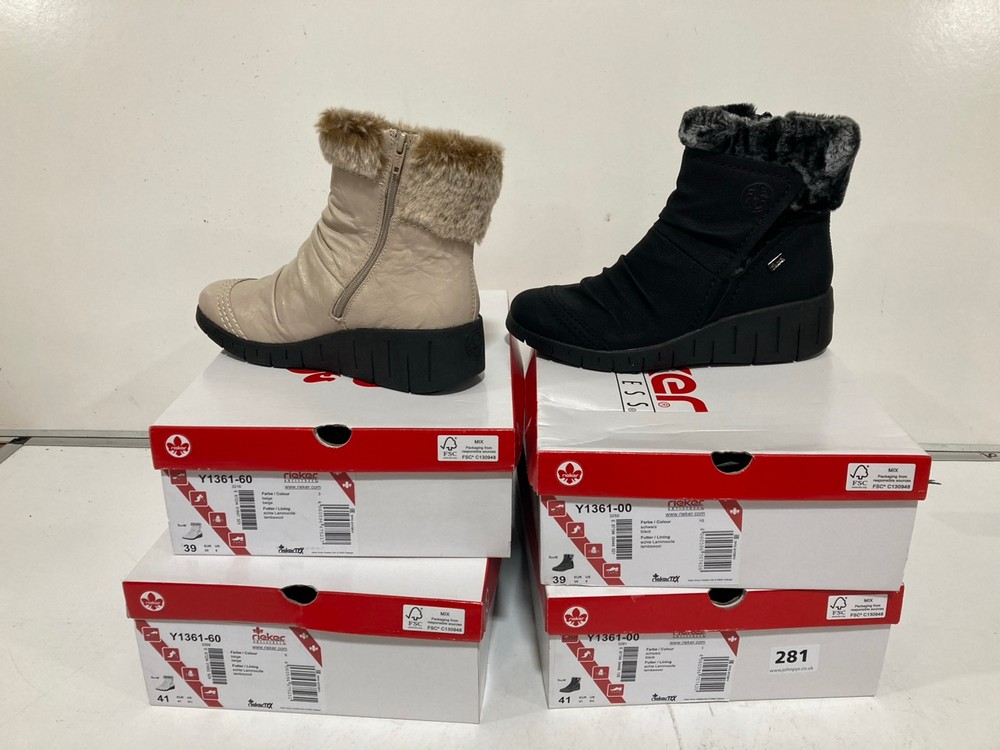 John Pye Auctions - 4 X RIEKER SHOES TO INCLUDE RIEKER LAMBSWOOL LINING ...