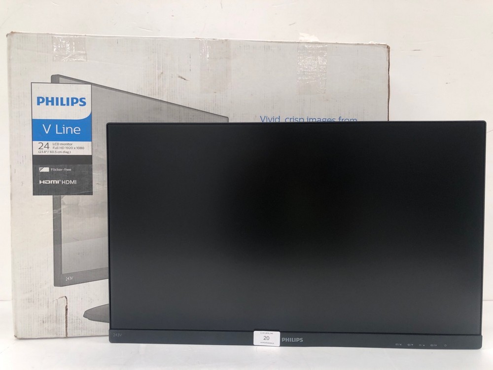 John Pye Auctions - PHILIPS MONITORS - MONITOR 243V7QDSB/00- 24", FHD ...