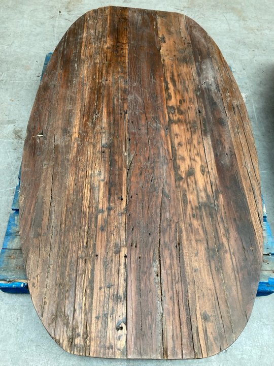 John Pye Auctions - JAVA OVAL DINING TABLE IN RECLAIMED STYLE SLEEP ...