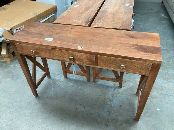 John Pye Auctions - GENIEMODE 2 DRAWER CONSOLE TABLE IN MANGO WOOD AND ...